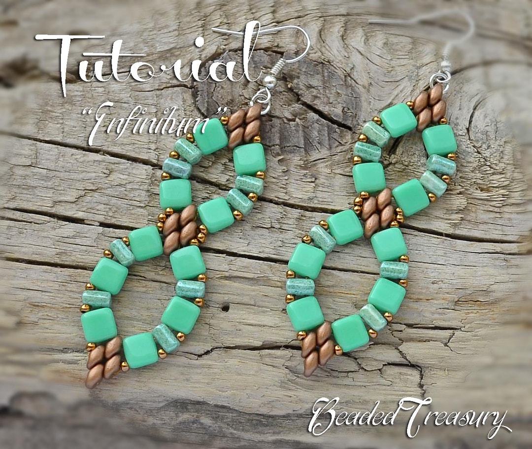 INFINITUM Beading Tutorial, Infinity Sign Beaded Earrings Seed Bead ...