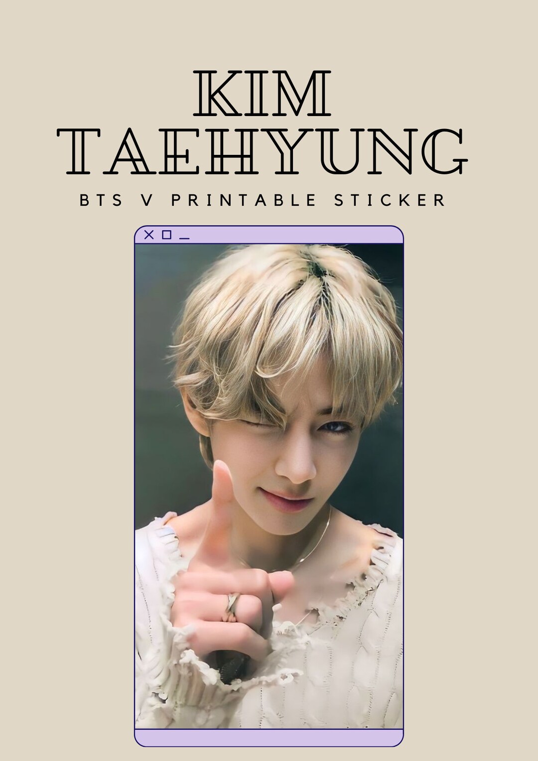 KIM TAEHYUNG Stickers-bts V Sticker-for Laptop,planner and Phone Case ...