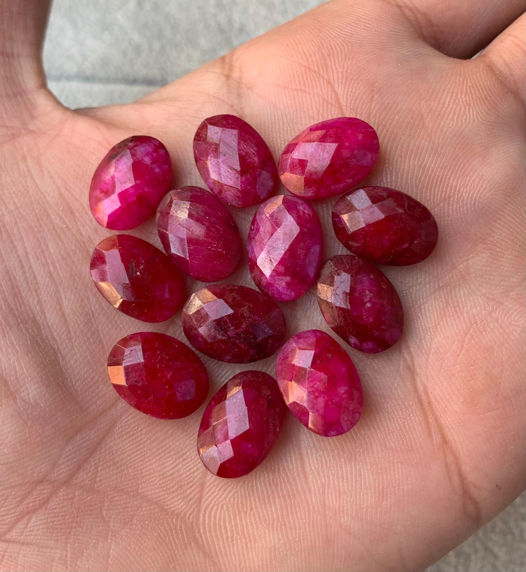 Dyed Ruby Brolite Cut Gemstones, Ruby Loose Stone Gemstone, Oval Shape ...