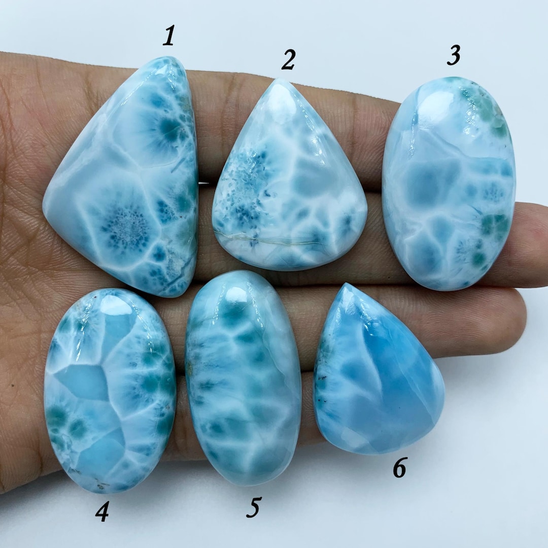 Blue Color Big Larimar Cabochon Gemstone, AAA++ Top Quality Big Larimar ...