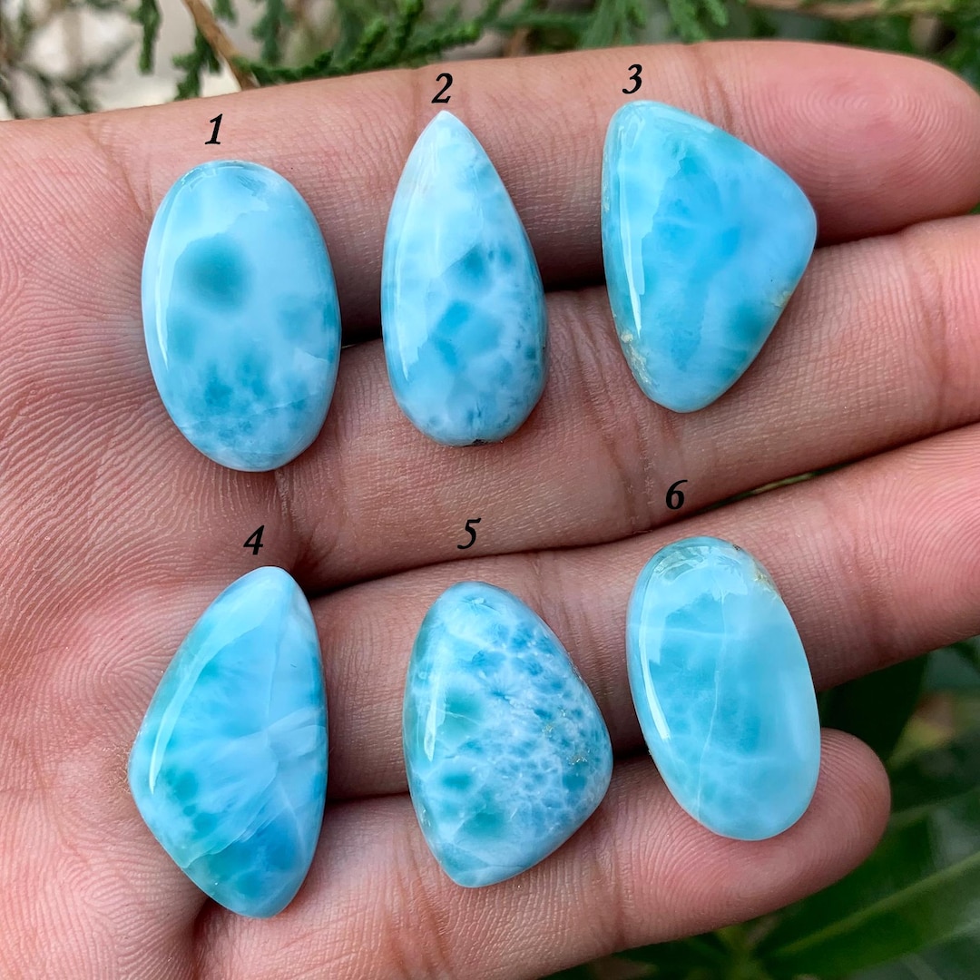 Blue Natural Larimar Gemstone Cabochon, Amazing Larimar Cabochon ...