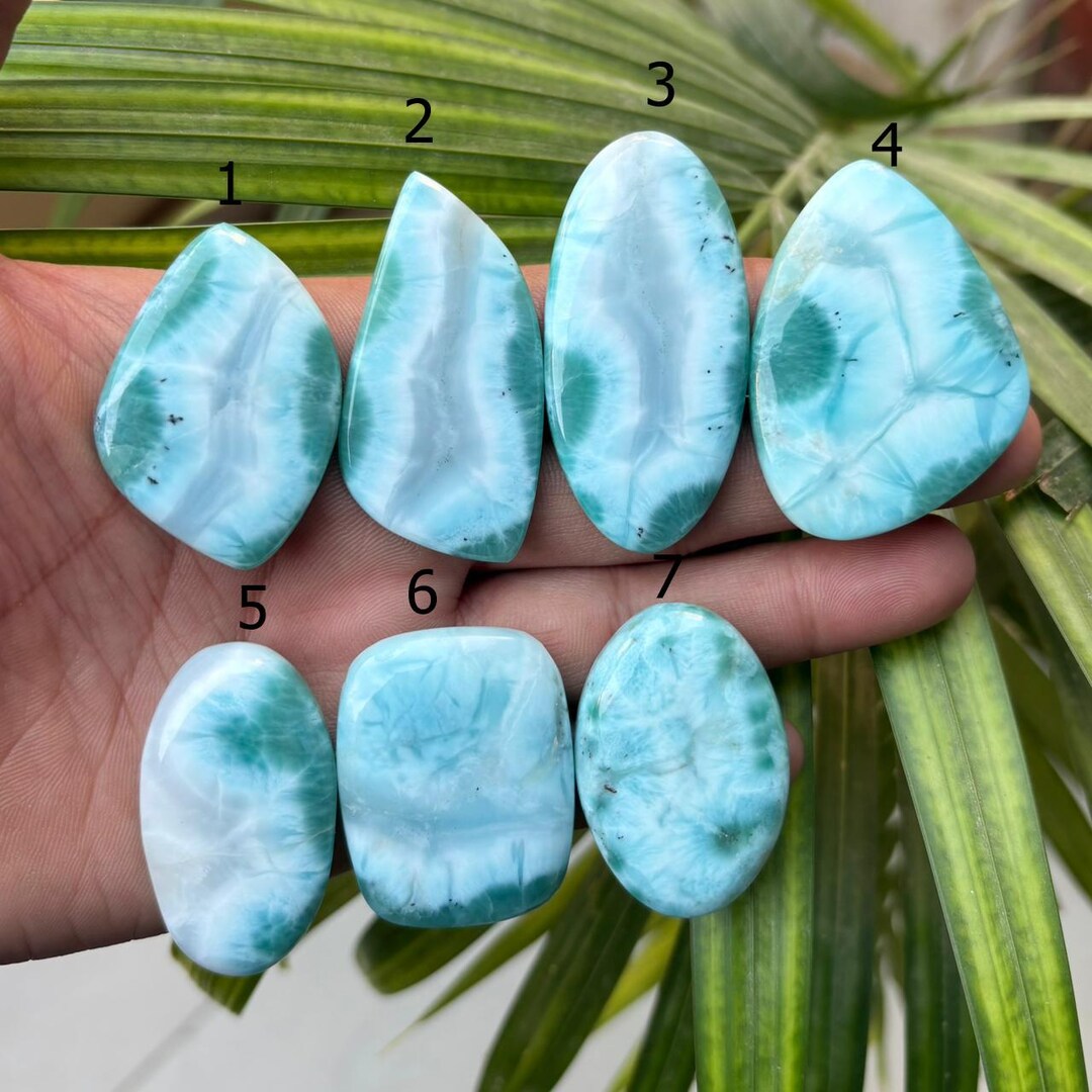 Bio Color Larimar Cabochon, Natural Bio Color Larimar Gemstone Cabochon ...
