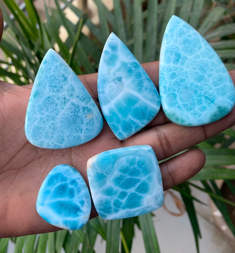 Natural Big Larimar Cabochon, Premium Quality Larimar Cabs, Blue Color ...
