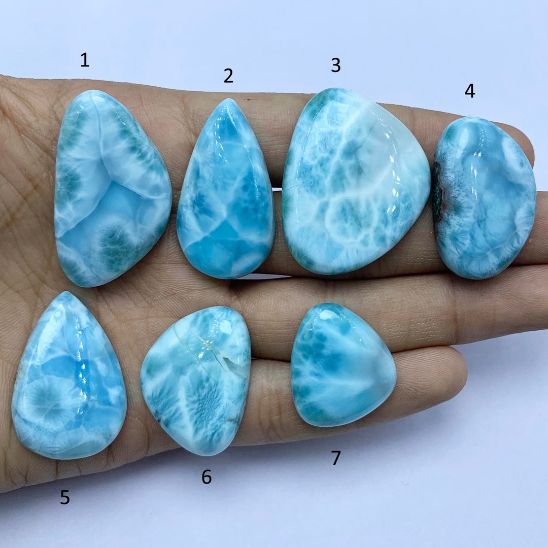 Blue Color Big Larimar Cabochon Gemstone, AAA++ Top Quality Big Larimar ...
