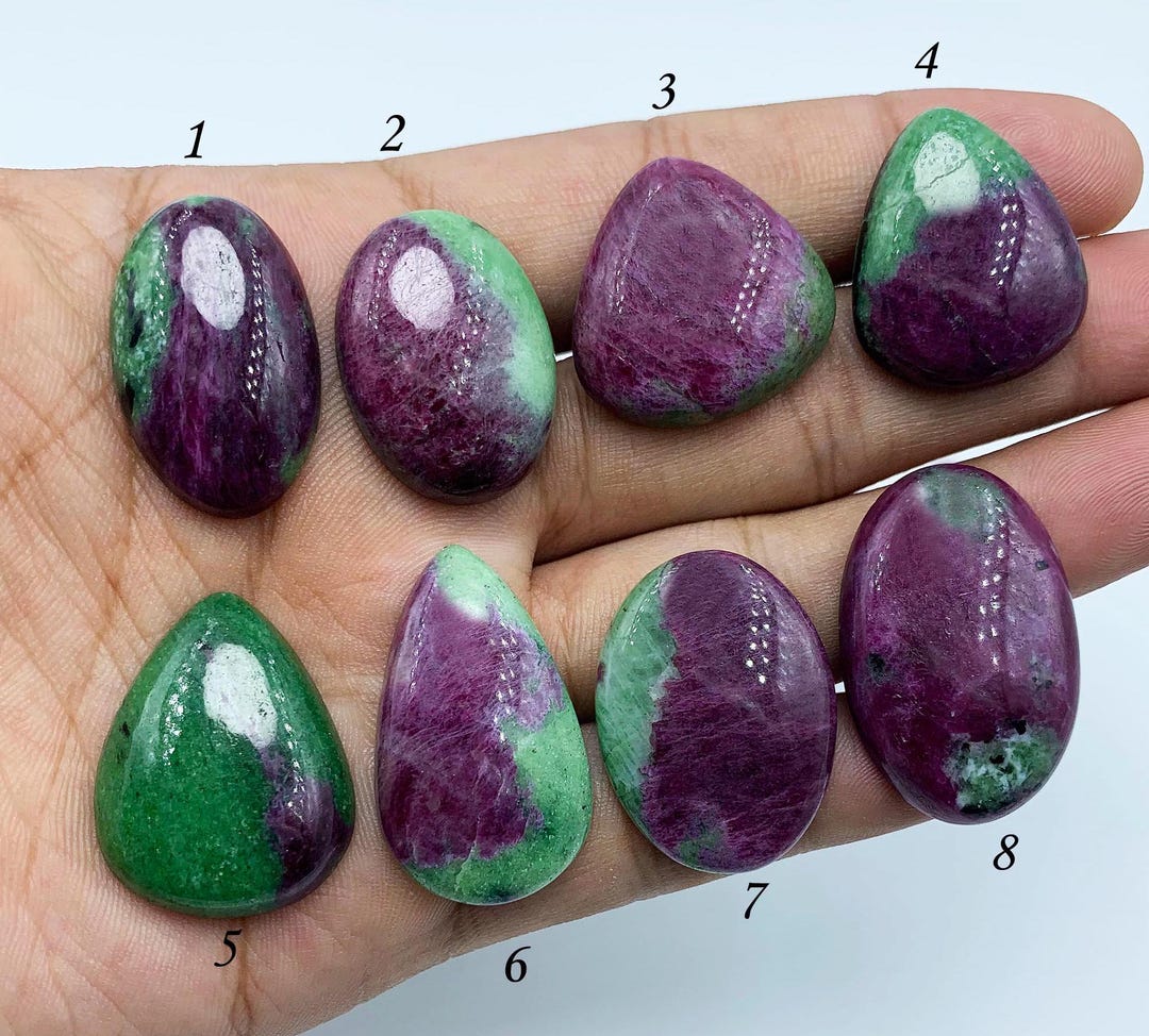 Ruby Zoisite Gemstone | Smooth Stone Cabochon | Unique Color Ruby ...