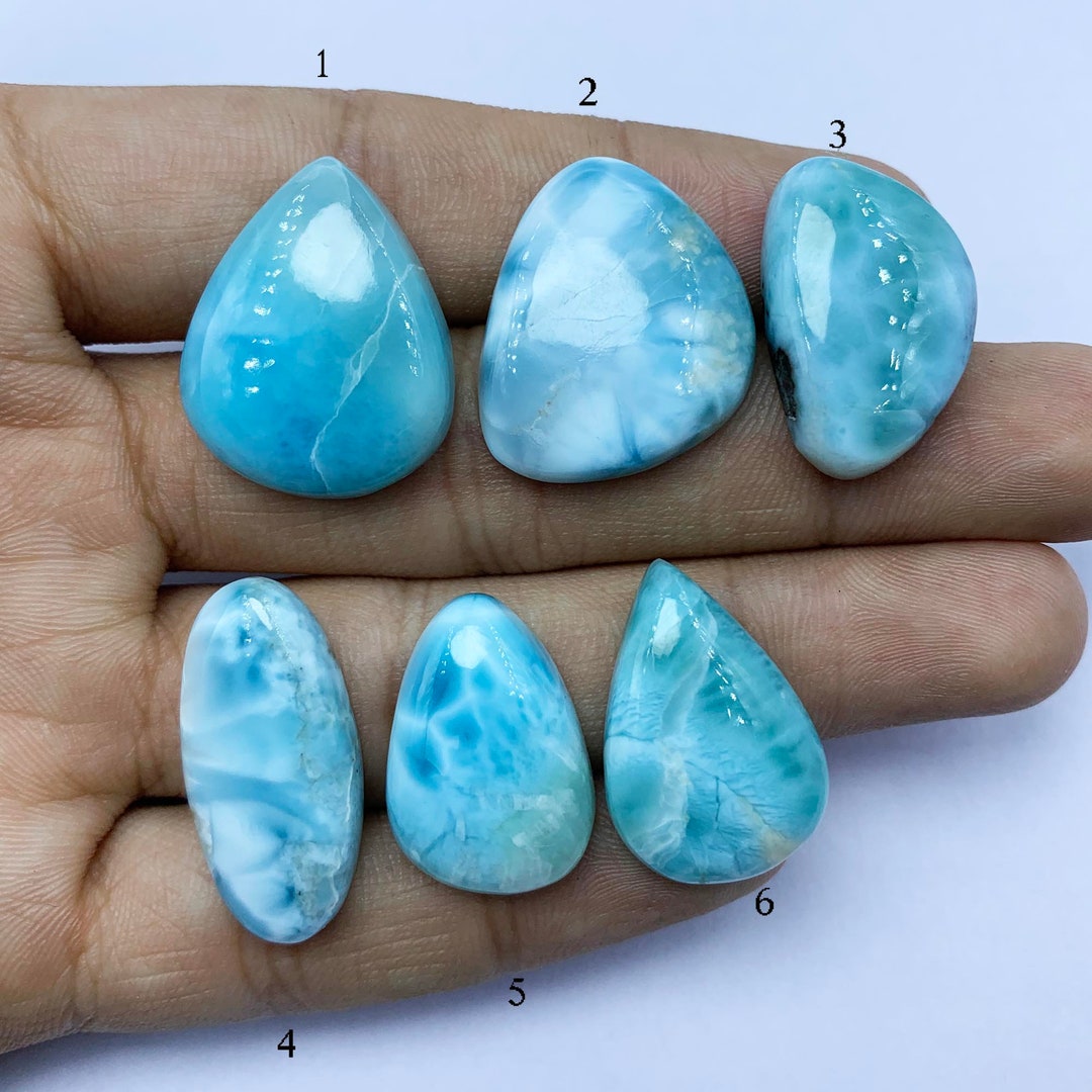 Amazing Quality Big Larimar Blue Color Gemstone, Smooth Gemstone ...