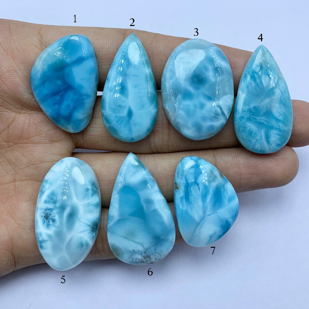 Amazing Quality Big Larimar Blue Color Gemstone, Smooth Gemstone ...