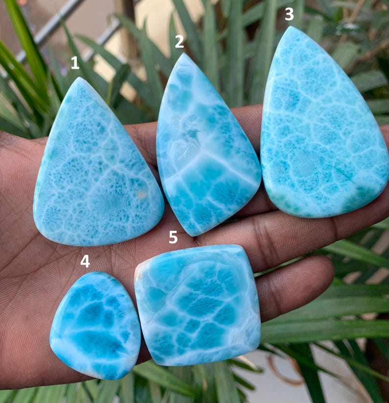 Natural Big Larimar Cabochon, Premium Quality Larimar Cabs, Blue Color ...