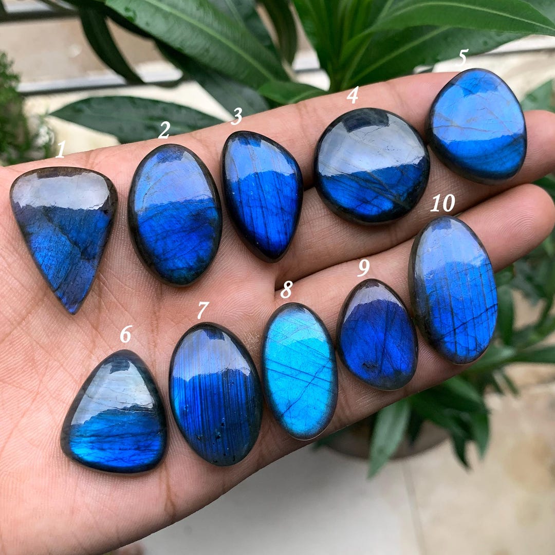 Big Labradorite Cabochon Gemstone, Spectrolite Labradorite, Blue Flash ...