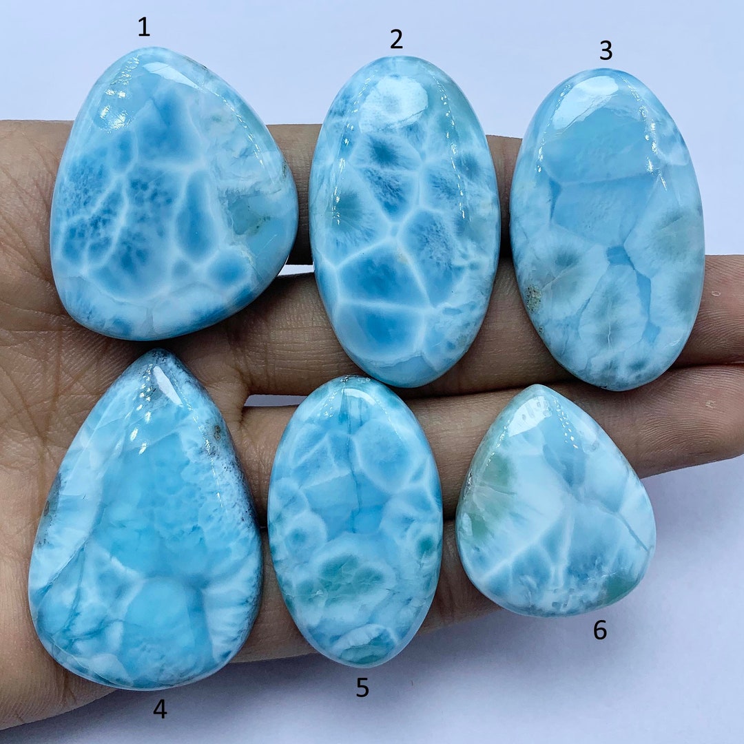 AAA Top Quality Larimar Gemstone, Blue Color Larimar Cabochon Gemstone ...