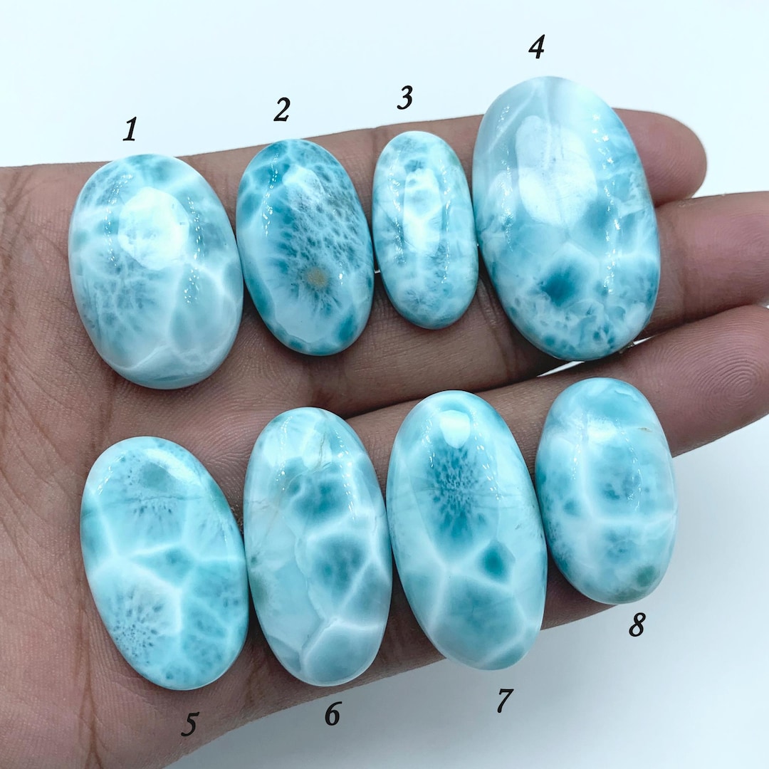 AAA Premium Quality Blue Natural Larimar Cabochon, Dominican Republic ...
