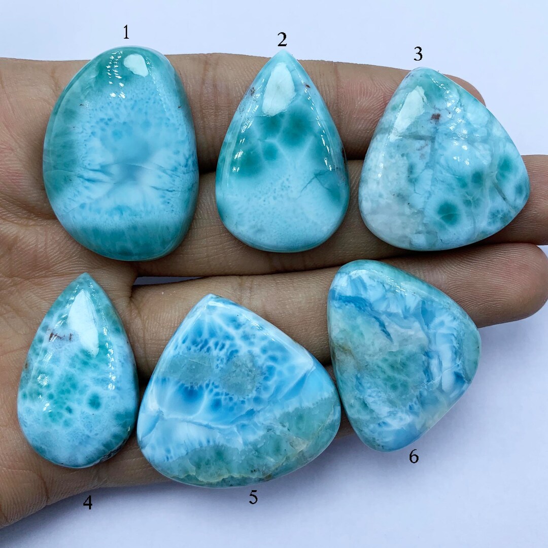 Top Quality Larimar Cabochon Gemstone, Loose Gemstone, Blue Color ...