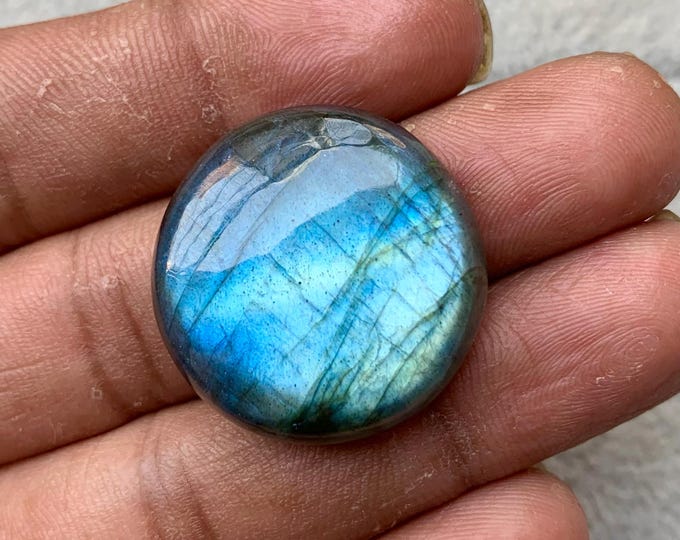 Round Shape Multi Fire Natural Labradorite Cabochon, Spectrolite ...