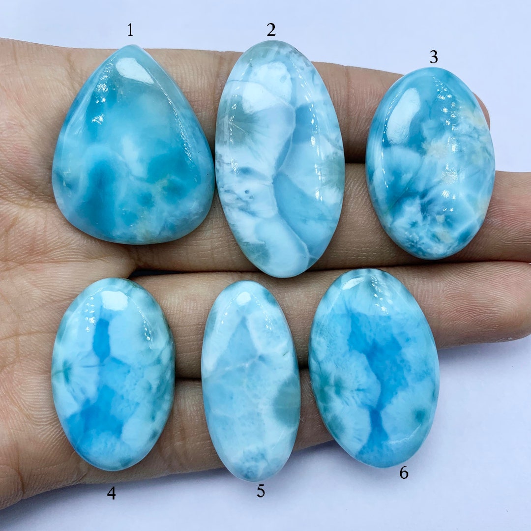 Amazing Quality Big Larimar Blue Color Gemstone, Smooth Gemstone ...