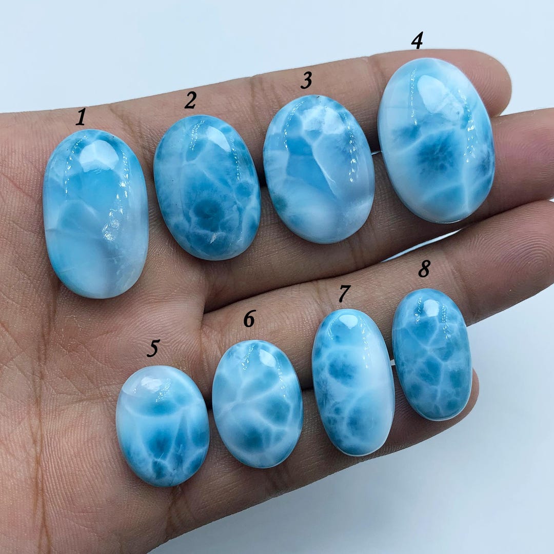 Beautiful Blue Color Larimar Gemstone, Top Grade Quality Natural Cabochon Larimar, Unique Pieces ...