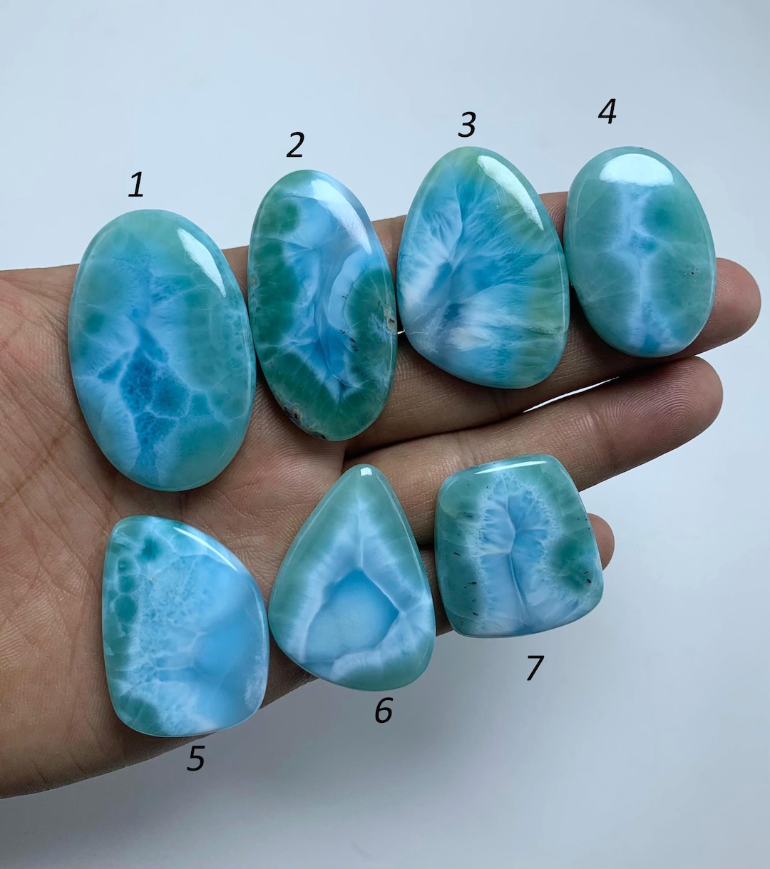 Big Size Larimar Gemstone, Larimar Blue, Green Color Gemstone Cabochon ...
