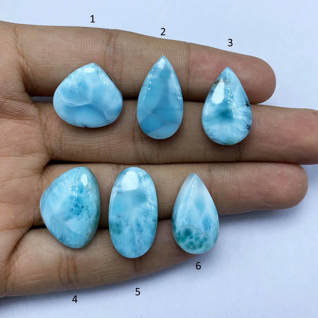 Natural Larimar Cabochon, Amazing Quality Larimar Blue Color Gemstone ...