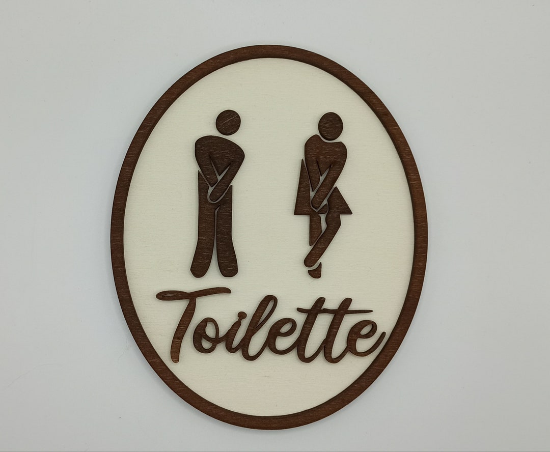 Guest Toilet | Wooden Toilet Door Sign | Guest Restroom | Multi-colored ...