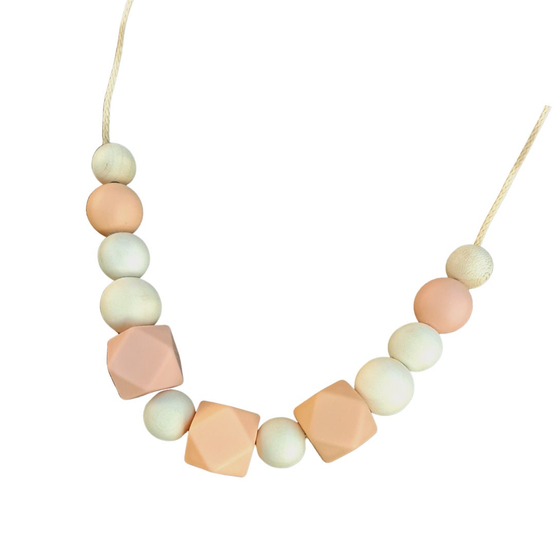 Nursing Chain in Different Colors for Mom and Baby / Silicone and Wood ...