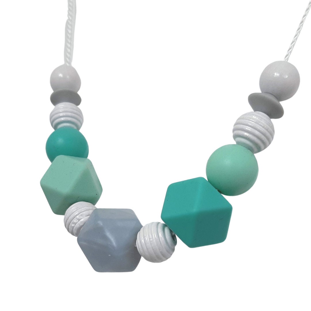 Nursing Chain in Different Colors for Mom and Baby / Silicone and Wood ...