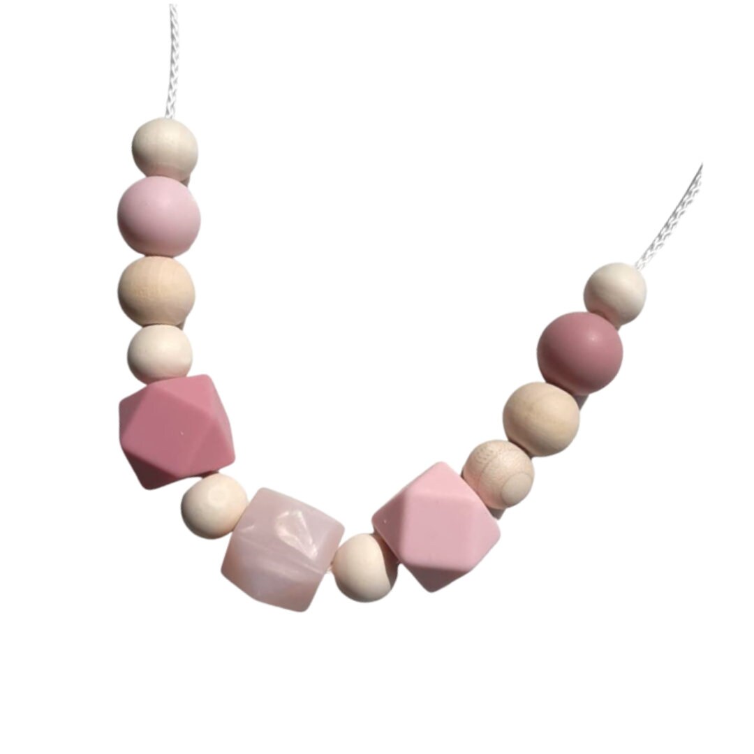 Nursing Chain in Different Colors for Mom and Baby / Silicone and Wood ...