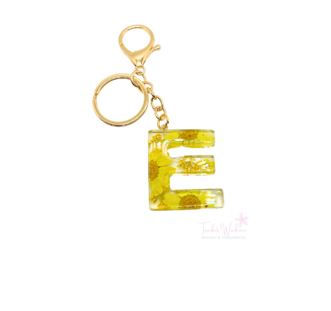 Sunflower Letter E Keychain Accessories, Home Keys, Car Keys, Gifts ...