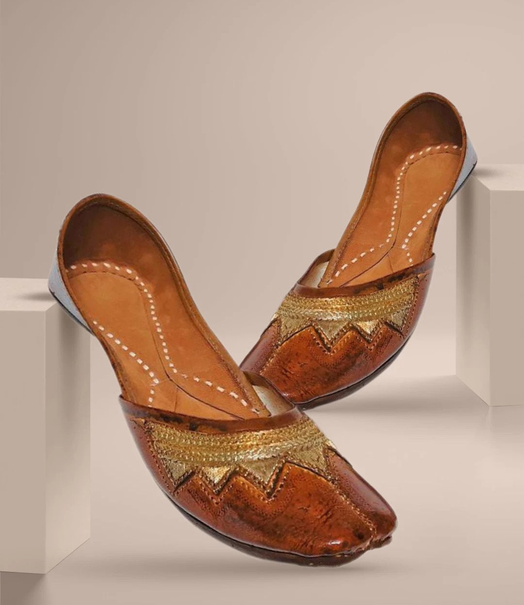 Brown Formal Shoes Embellished Ballet Flat Shoes Red Jutis Red Slip Ons ...