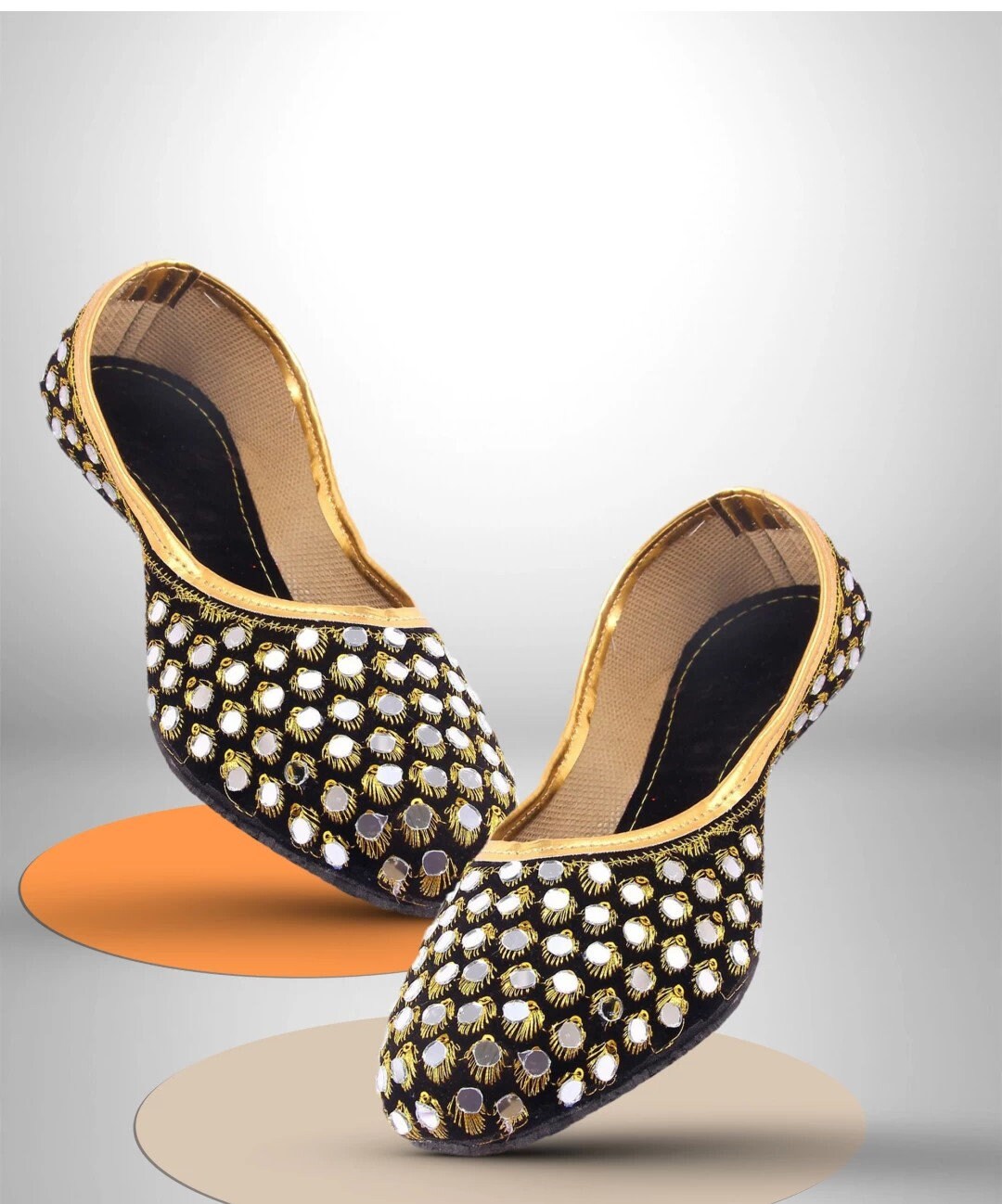 Black Formal Shoes Embellished Ballet Flat Shoes Red Jutis Red Slip Ons ...