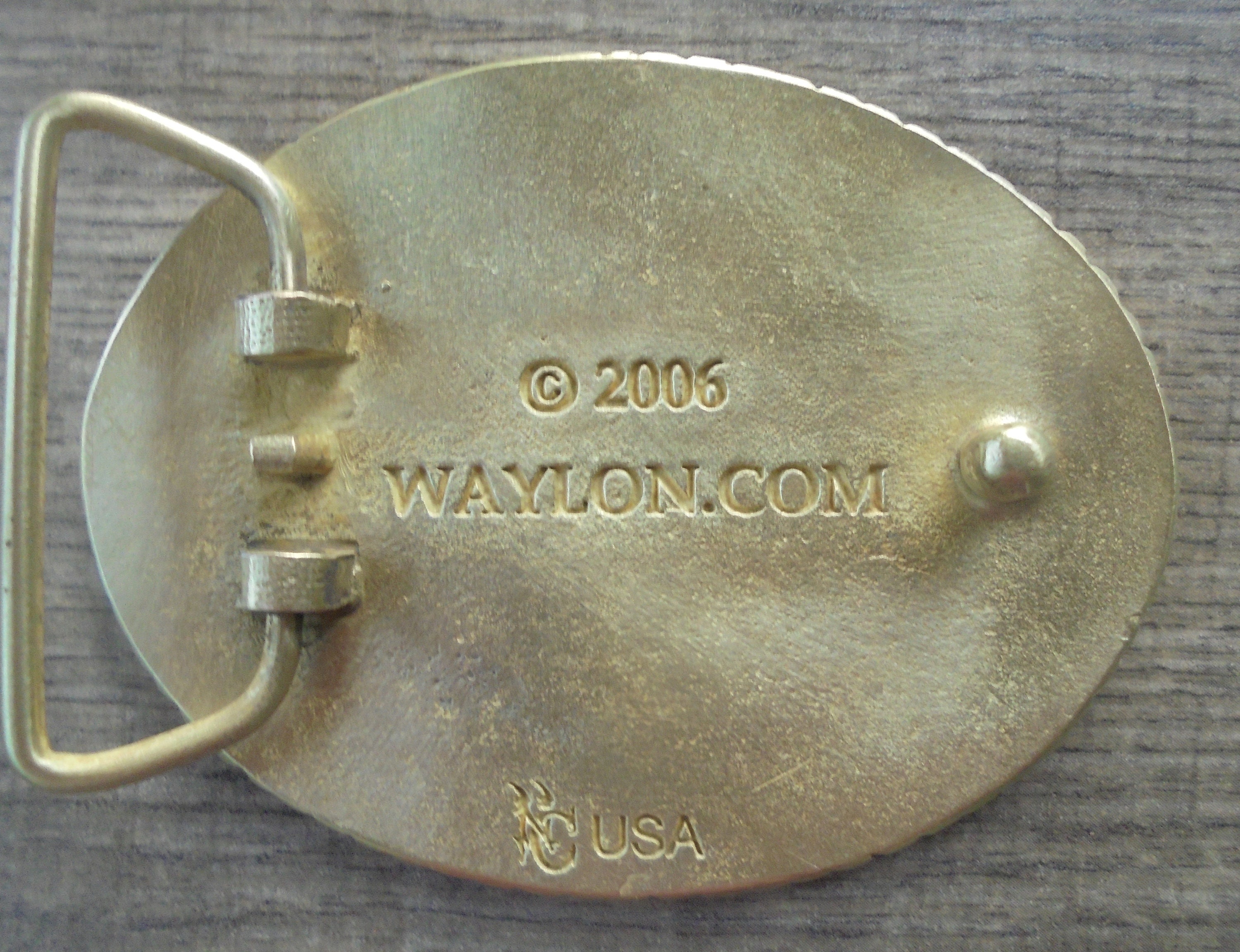Waylon Jennings flying W Belt Buckle Solid Metal Brushed Brass/black ...