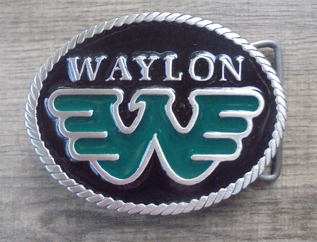 Waylon Jennings flying W Belt Buckle Solid Black - Etsy