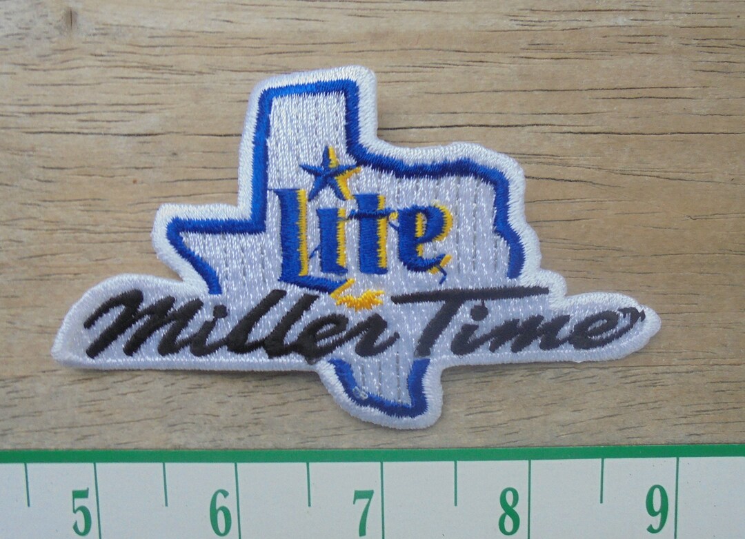 Neat Miller Lite miller Time Texas Cloth Iron on Patch 4 by 2 3/8-new ...