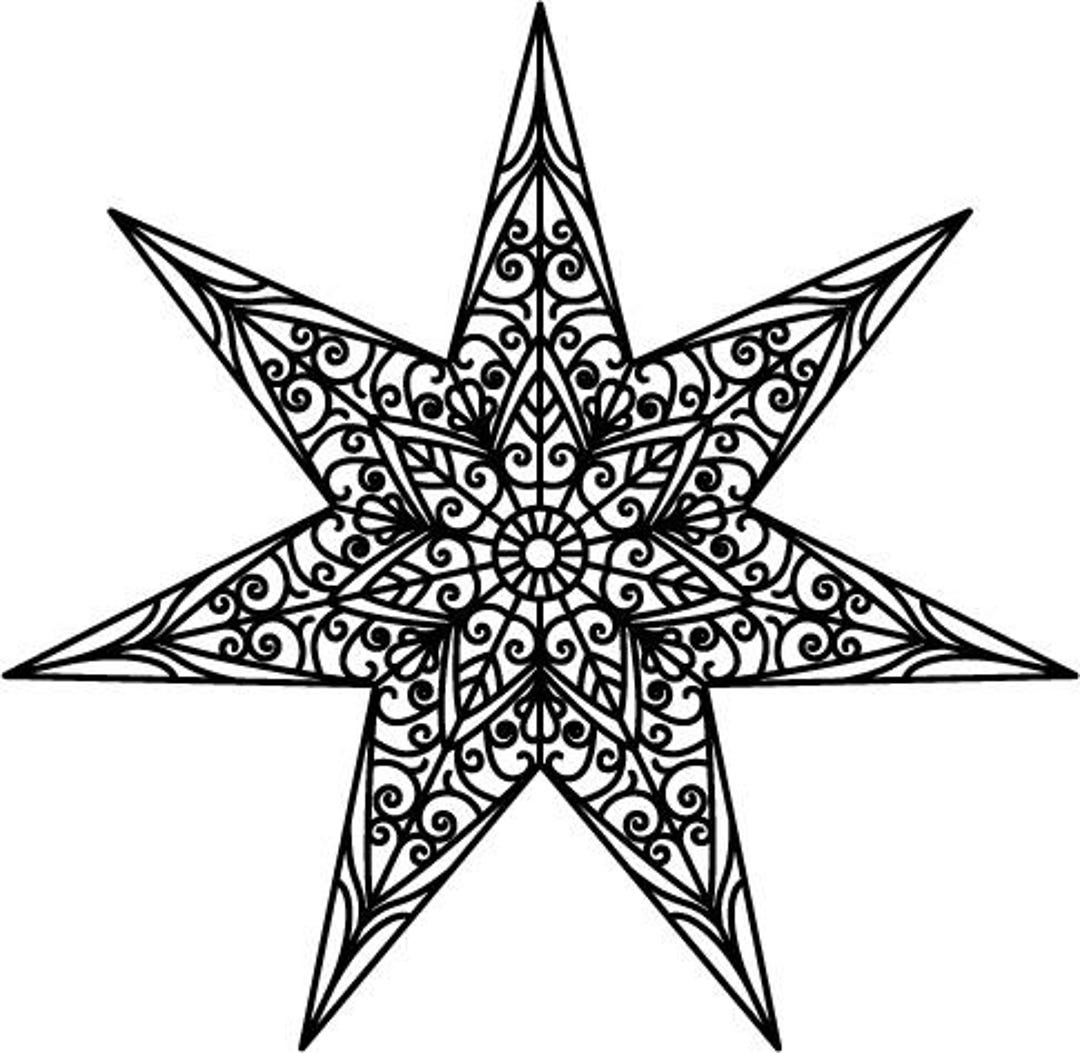 ESTRELLA SVG Estrella de filigrana navideña detallada Corte láser ...