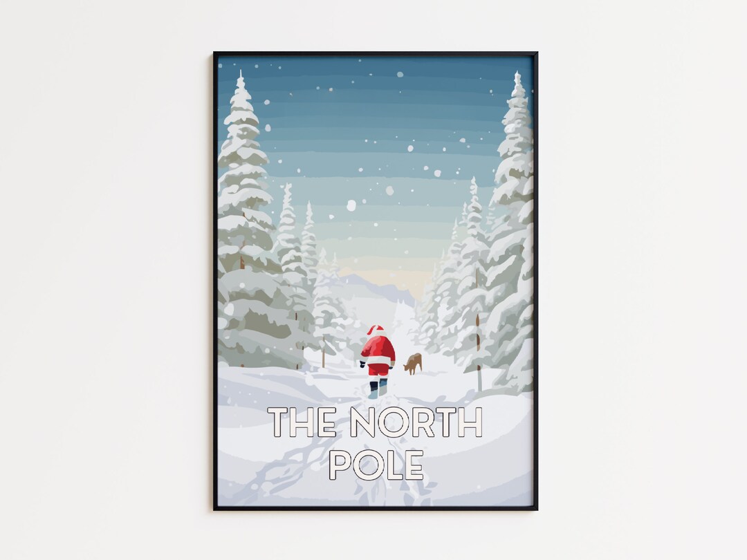 The NORTH POLE Location Travel Framed Prints POSTER for Home Décor ...
