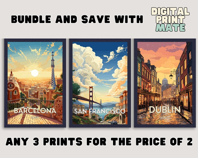 Chicago Travel Poster Digital Download USA Wall Art - Etsy