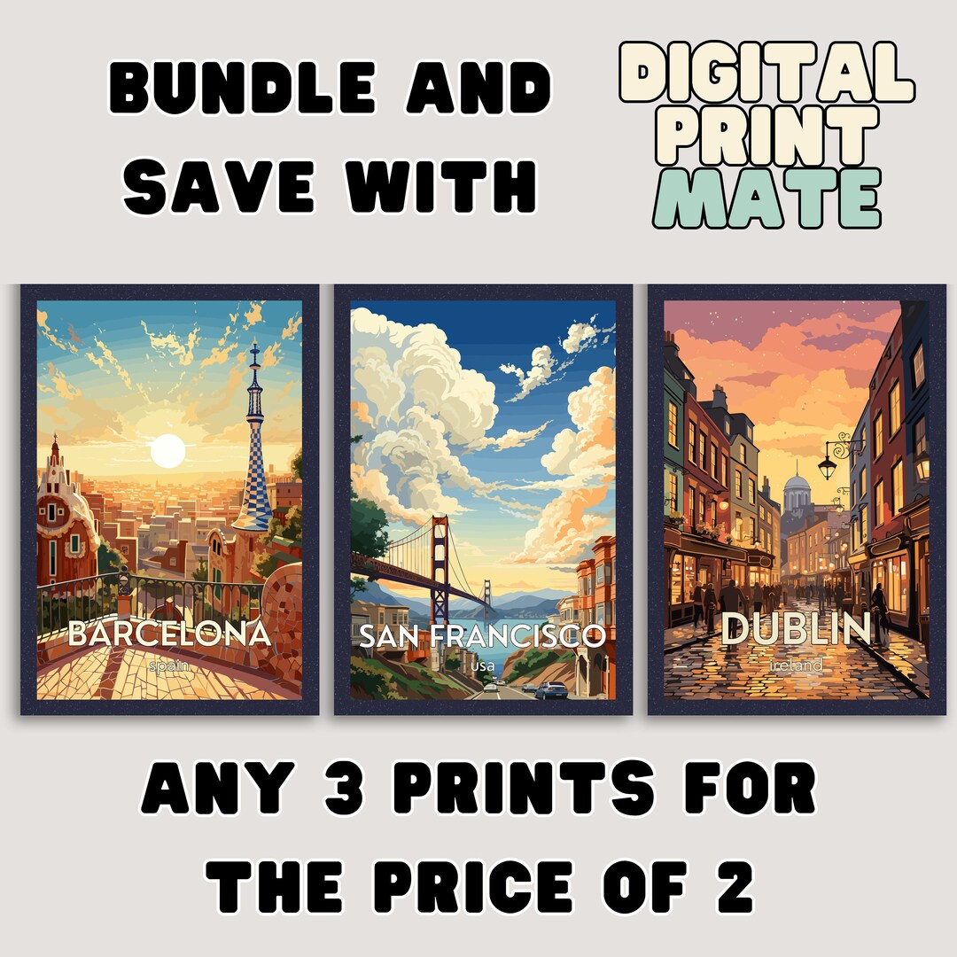 PERSONALISED LOCATION Print Travel POSTER Set of Three for the Price of ...