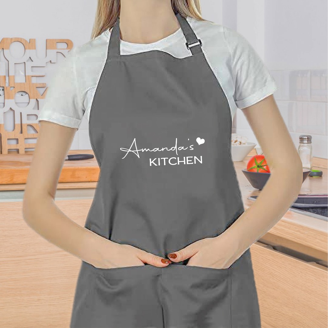 Custom Apron, Apron With Pockets, Kitchen Aprons, Personalized Apron, Custom Kitchen Apron ...