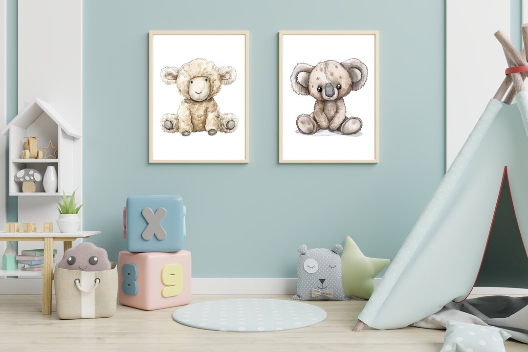 Bundle of 2 Cuddly Toy Posters, Mural, Children's Room, Wall Decoration ...