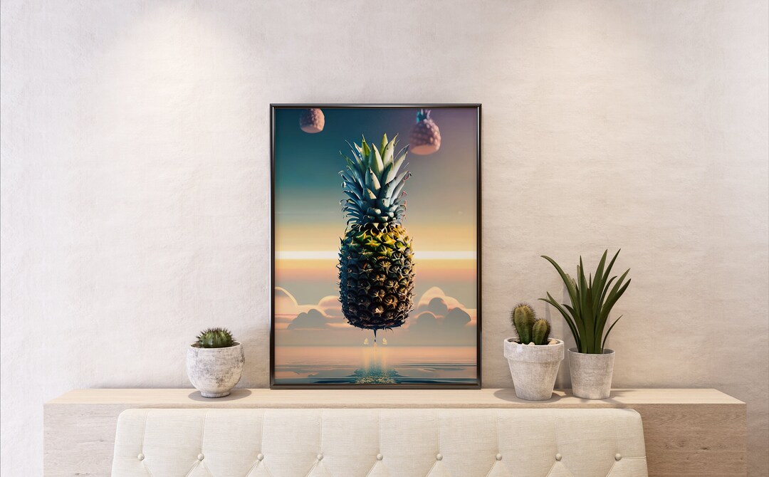 Tropical Refreshment: Pineapple in the Sea Poster - Poster - Etsy