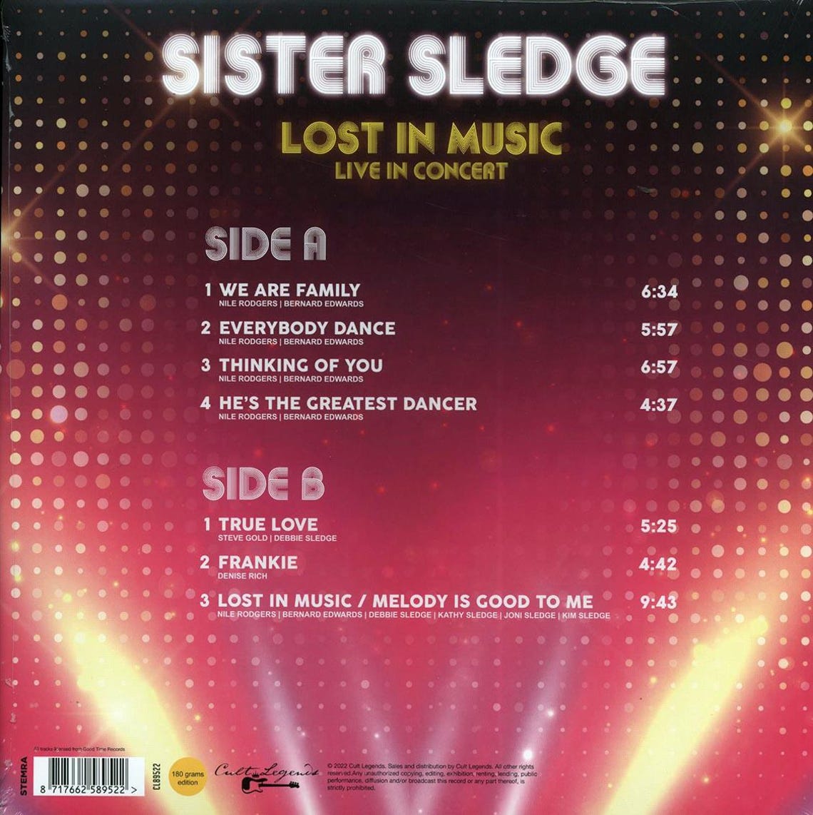 Sister Sledge - Lost in Music: Live in Concert / LP Vinyl (cult Legends ...