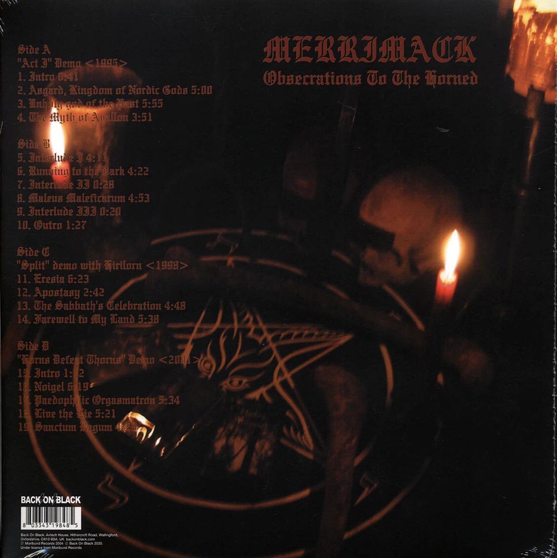 Merrimack Obsecrations to the Horned / 2xlp Vinyl back on Black / Rock ...