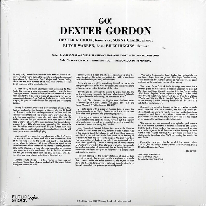 Dexter Gordon Go / LP Colored Vinyl future Shock / Jazz - Etsy