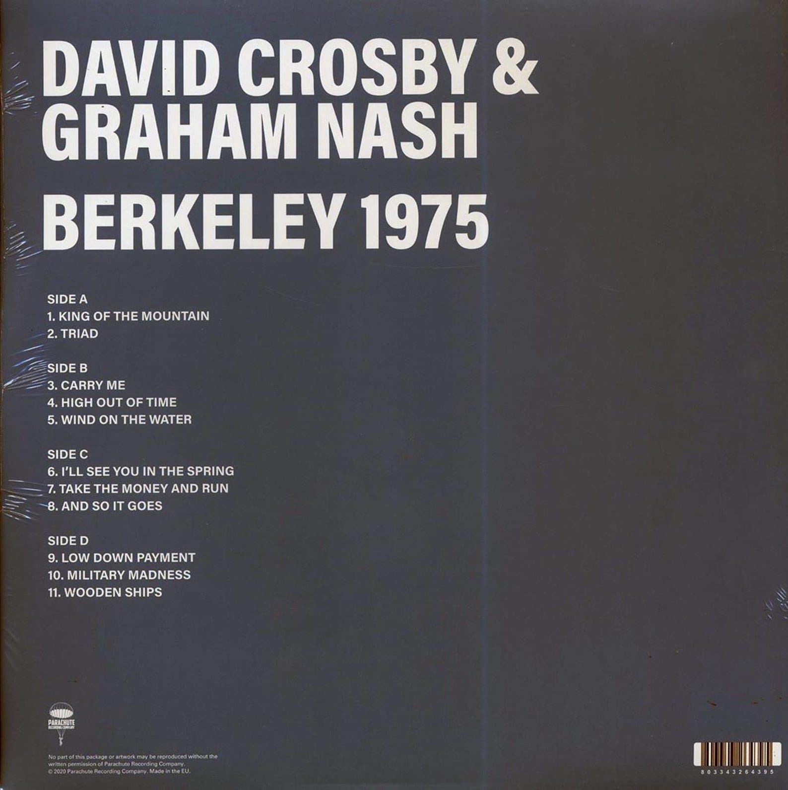 David Crosby, Graham Nash - Berkeley 1975 (2xlp) / LP Vinyl (parachute ...