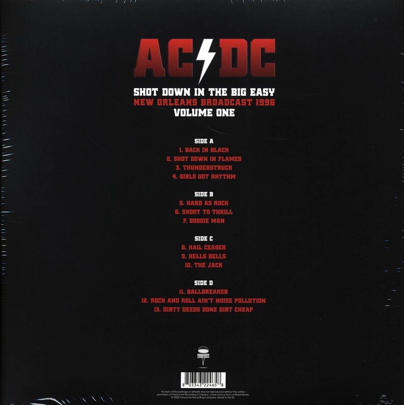 AC/DC - Shot Down in the Big Easy Volume 1: New Orleans Broadcast 1996 ...