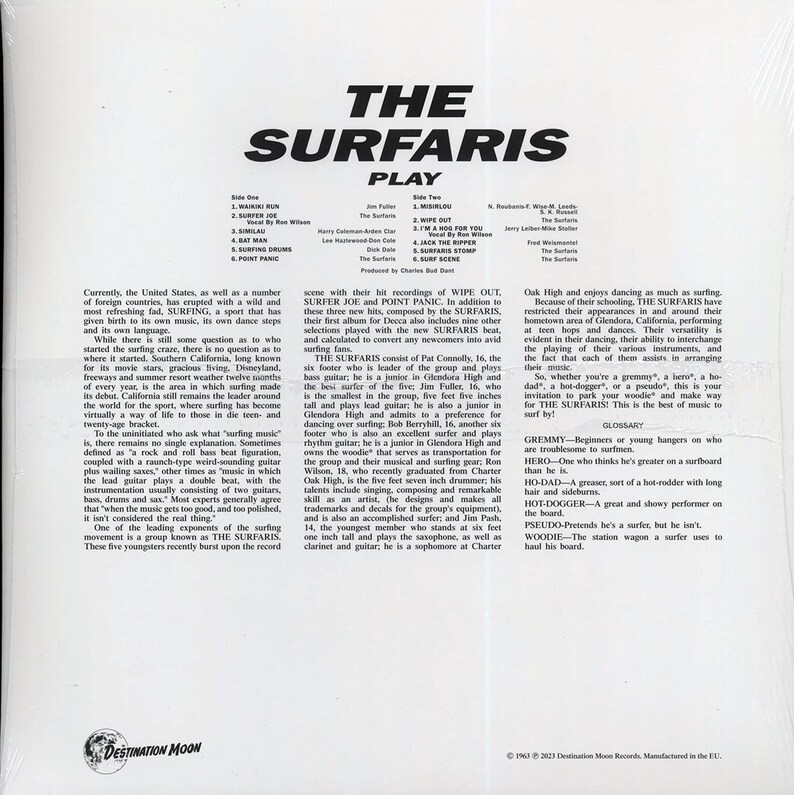 The Surfaris - Play (ltd. 500 Copies Made) (clear Vinyl) (destination ...