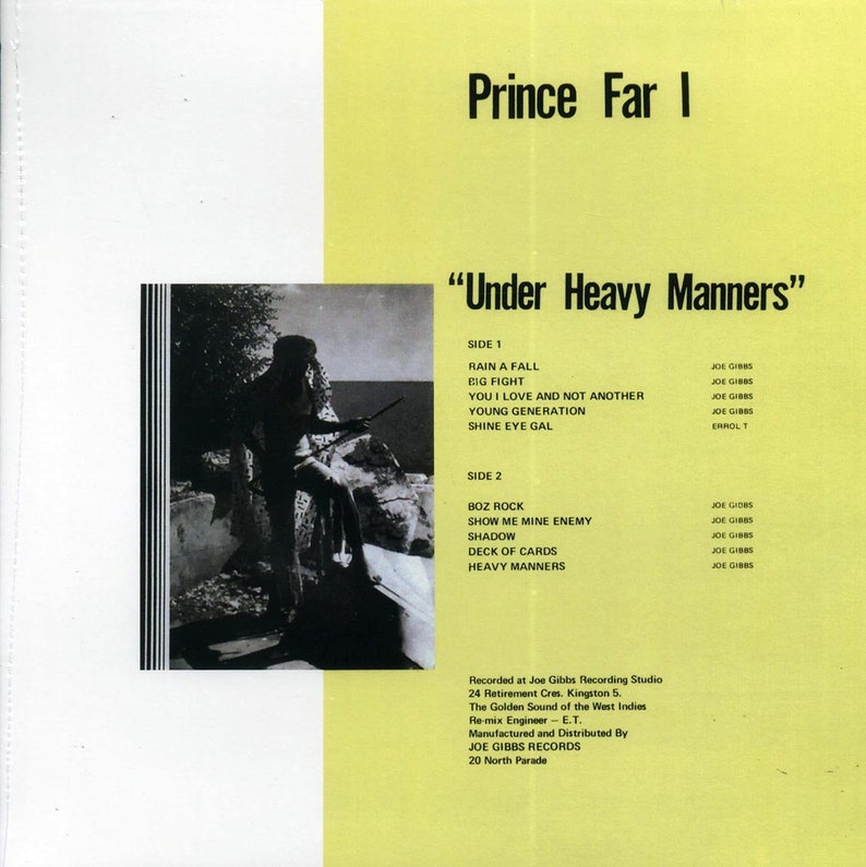 Prince Far I - Under Heavy Manners / LP Vinyl (joe Gibbs) Reggae / Deep ... Prince Far I - Under Heavy Manners / LP Vinyl (joe Gibbs) Reggae / Deep ...