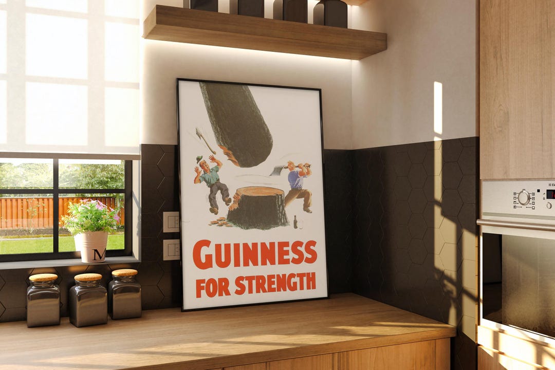 Retro 'guinness for Strength' Poster Print | Bar & Kitchen Art - Etsy