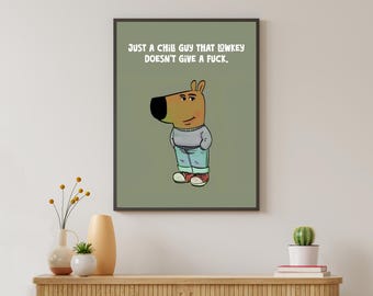 Chill Guy Wall Art Poster Meme - Minimalist Printable - Etsy