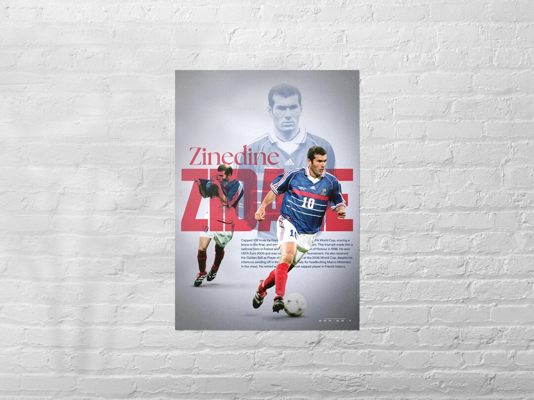 Zinedine Zidane Poster | Classic Football Prints Series 1 - Etsy