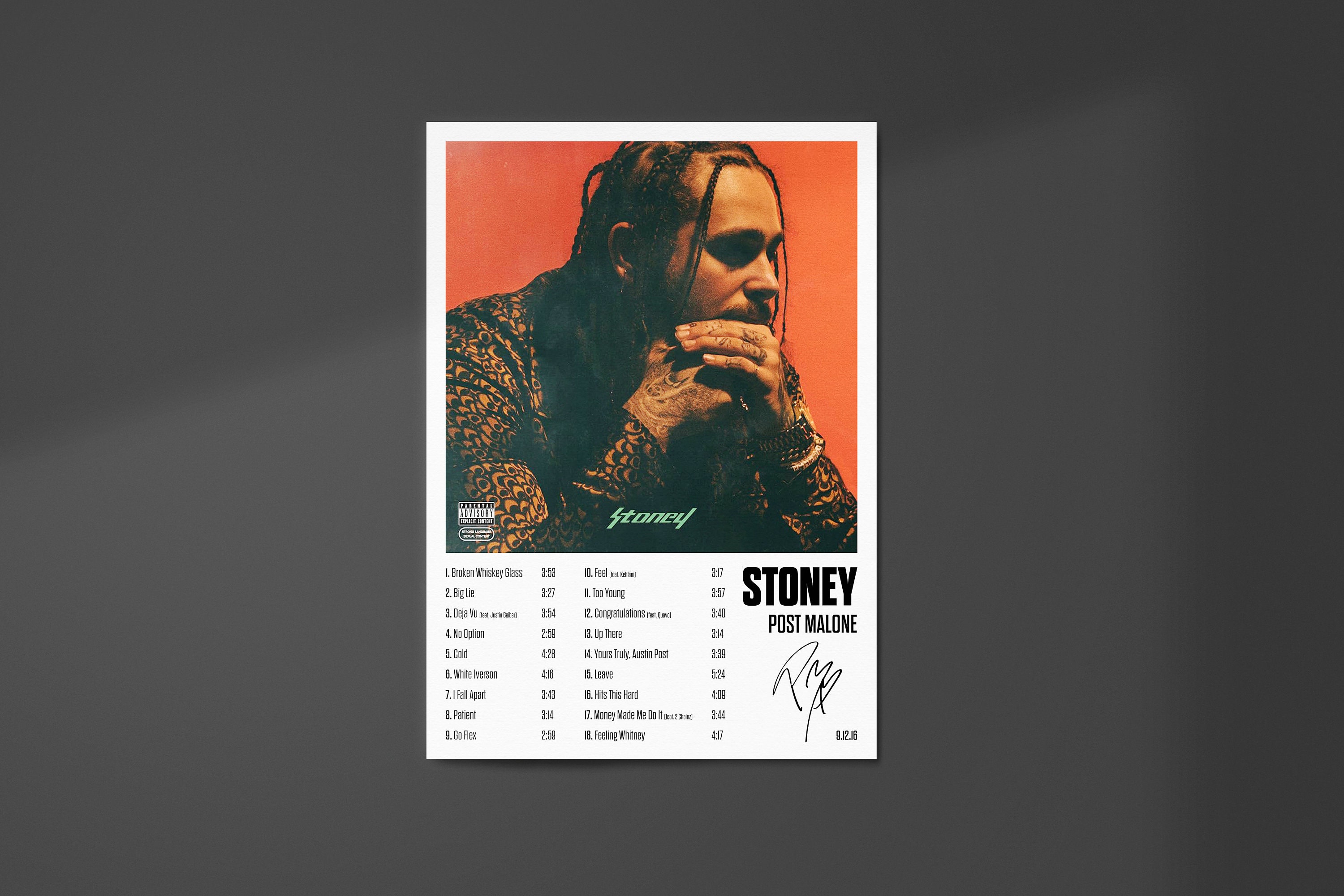 Post Malone Stoney Album Cover Poster Print - Etsy