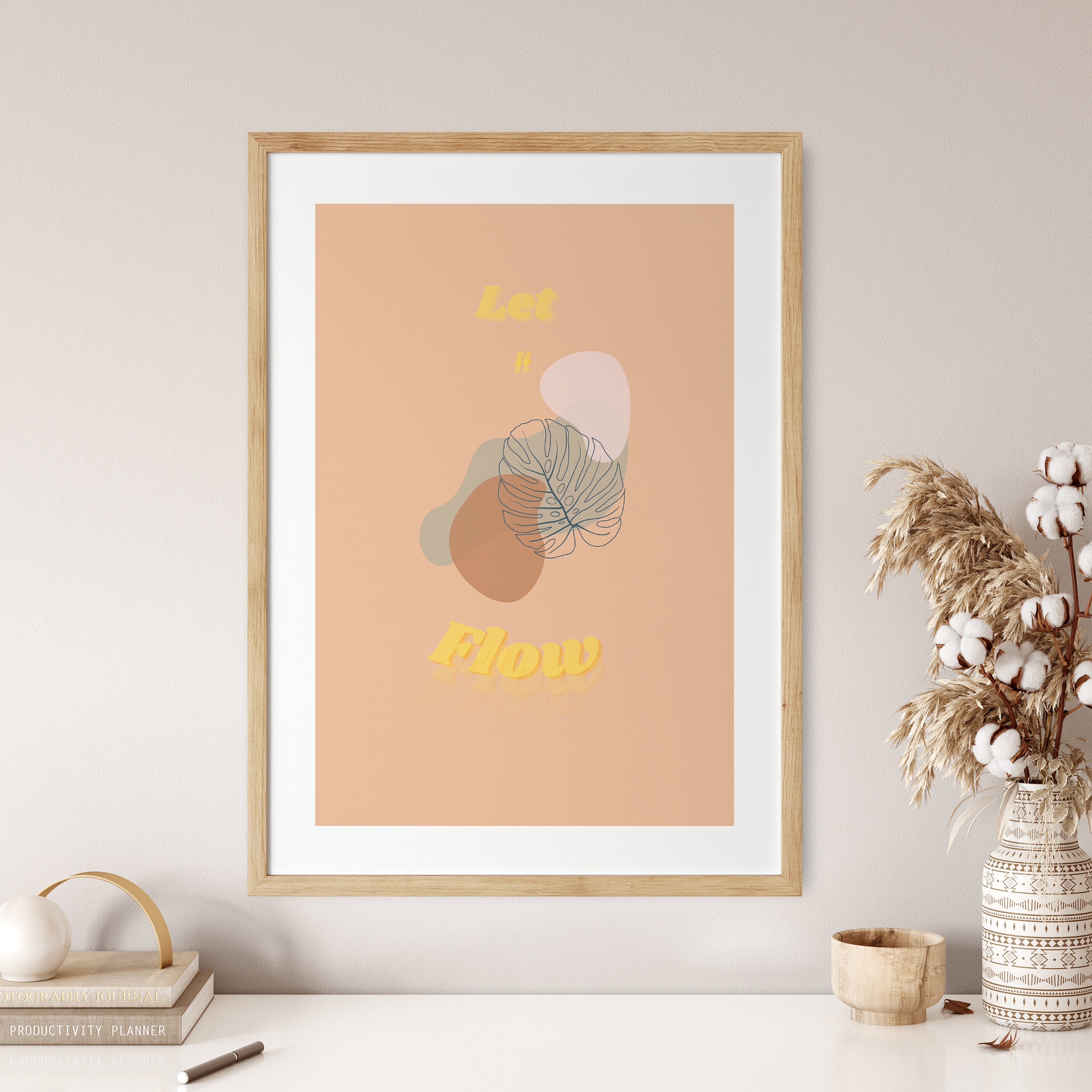 Let It Flow Quote Wall Art Print, Digital Prints, Inspirational Quote ...